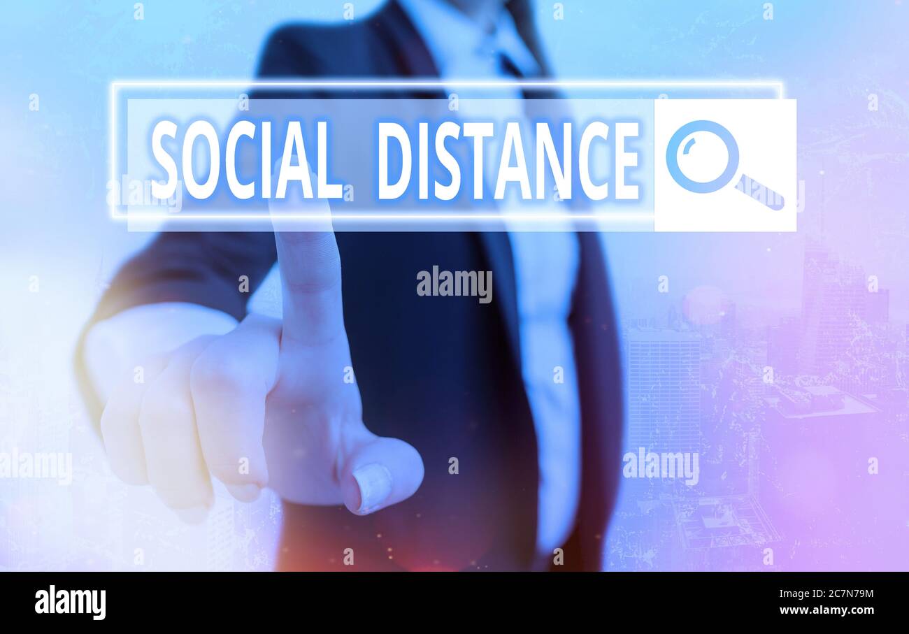 Text sign showing Social Distance. Business photo showcasing degree of ...