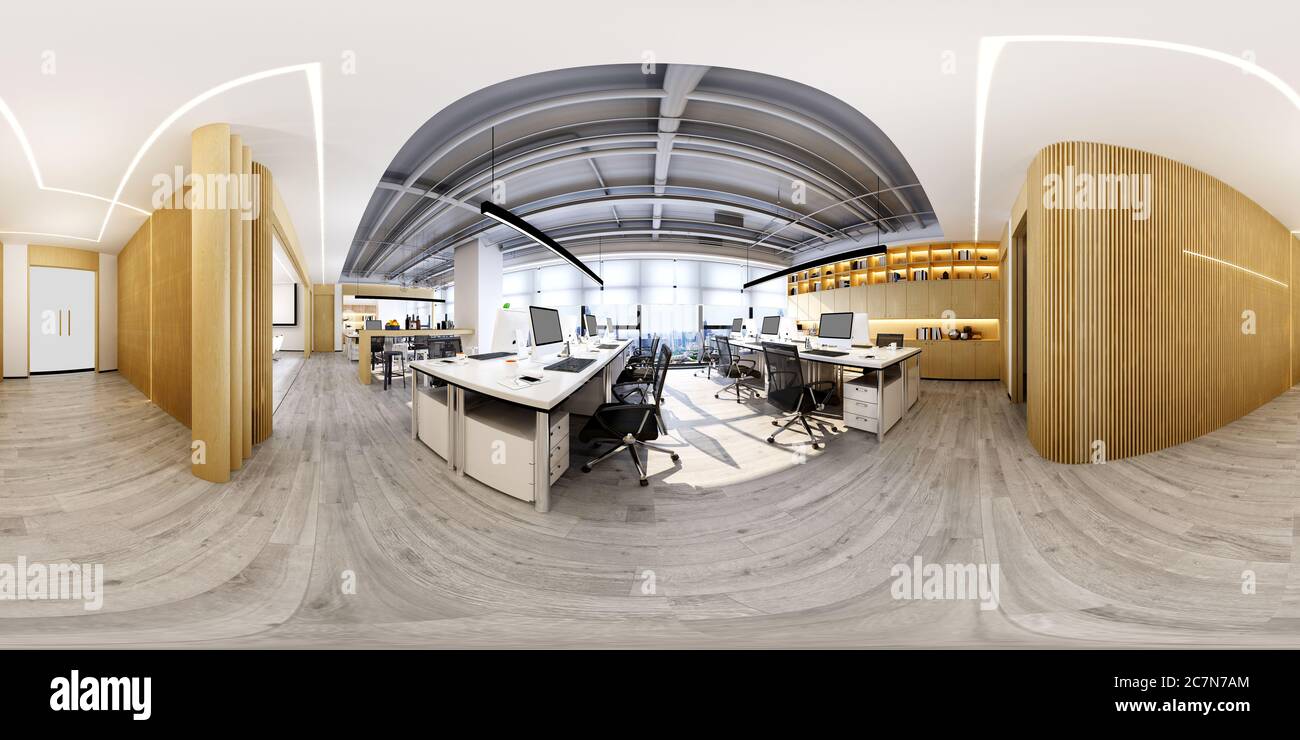 3d render of modern working office Stock Photo - Alamy