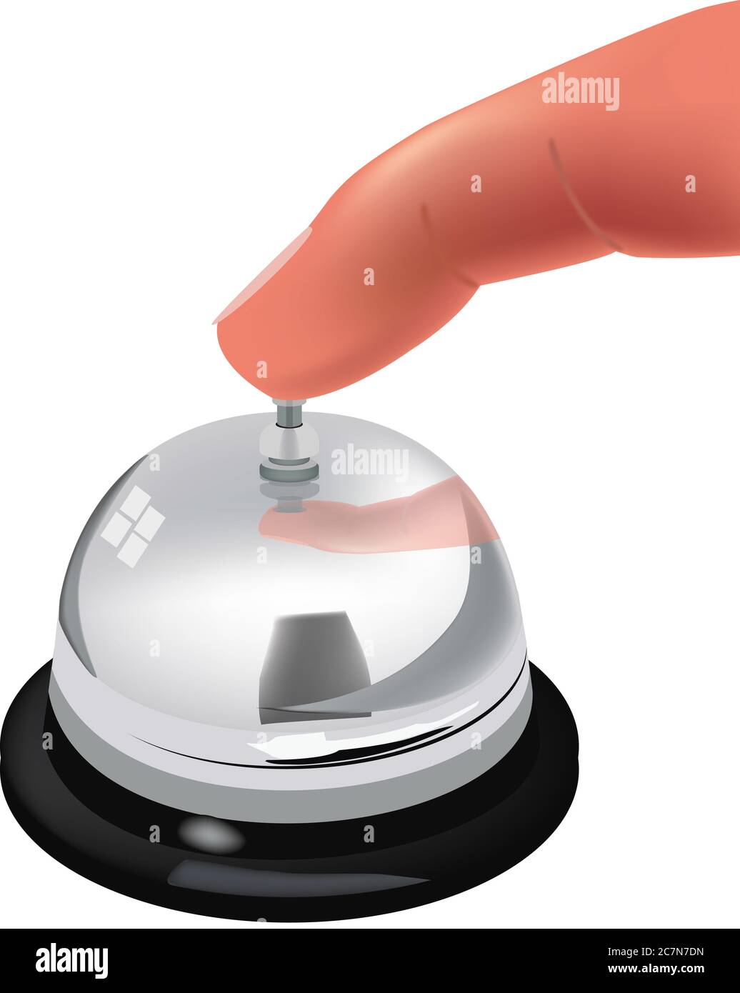 Illustration of a reception bell on white background Stock Photo - Alamy