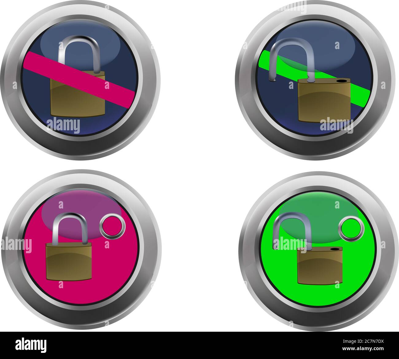 Illustration of padlock buttons Stock Photo - Alamy