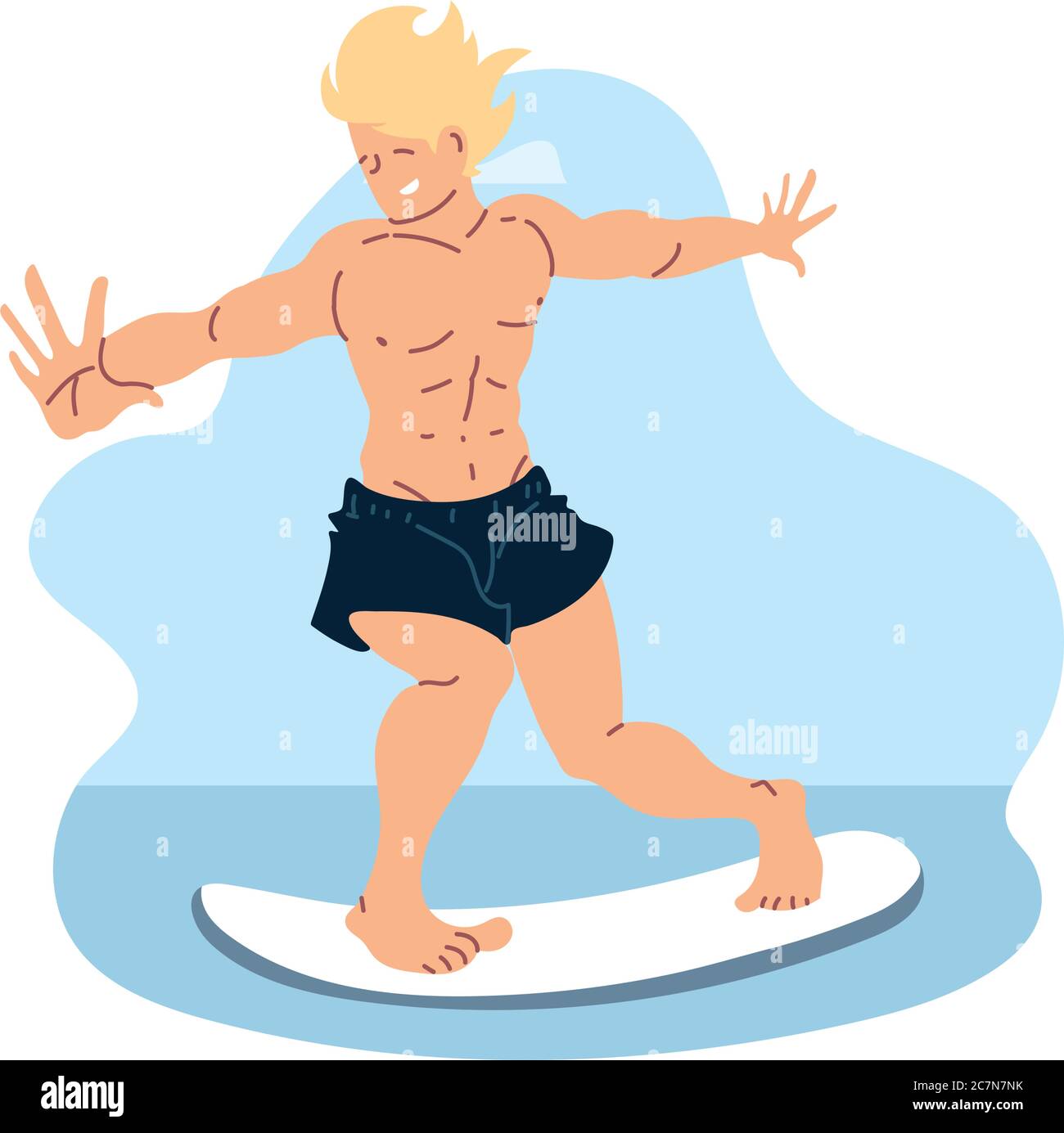 Man avatar surfing on water design, Stay healthy sport and activity ...