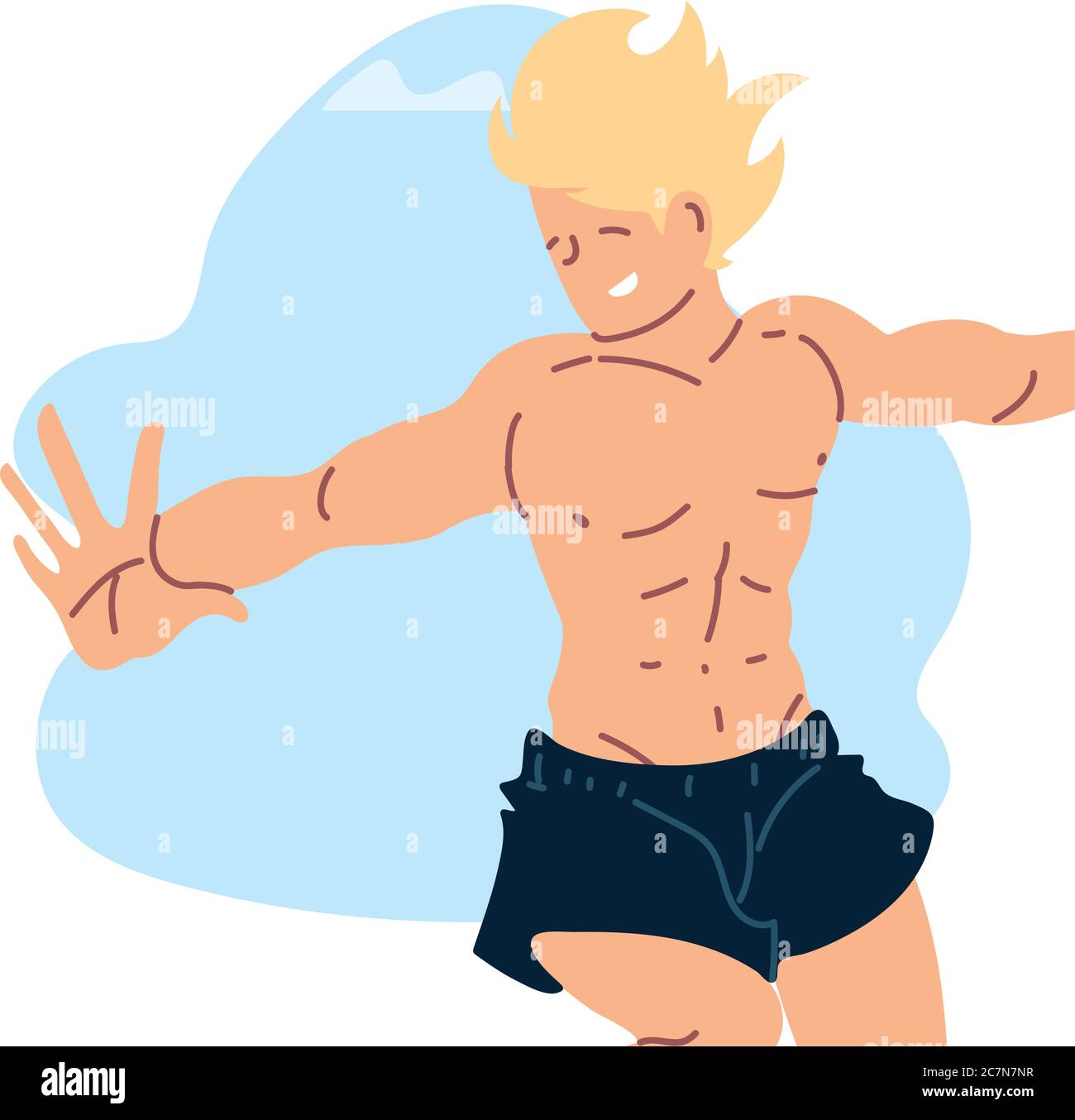 Man avatar surfing design, Stay healthy sport and activity theme Vector ...