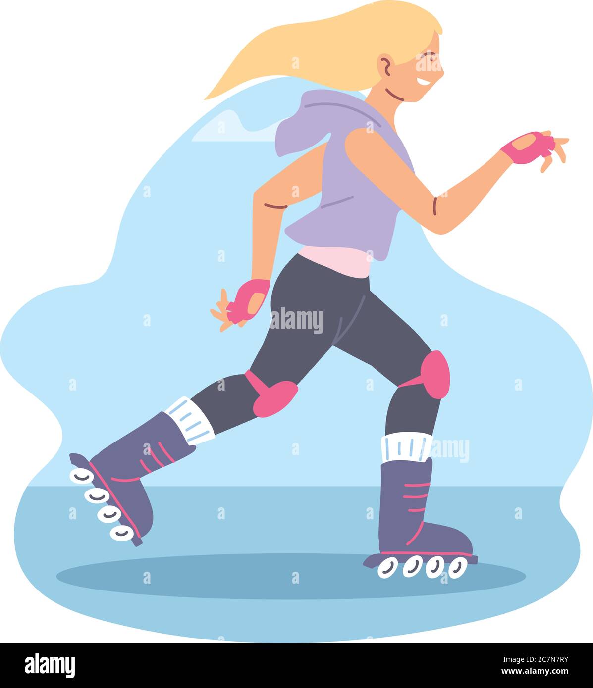 Woman avatar skating design, Stay healthy sport and activity theme ...