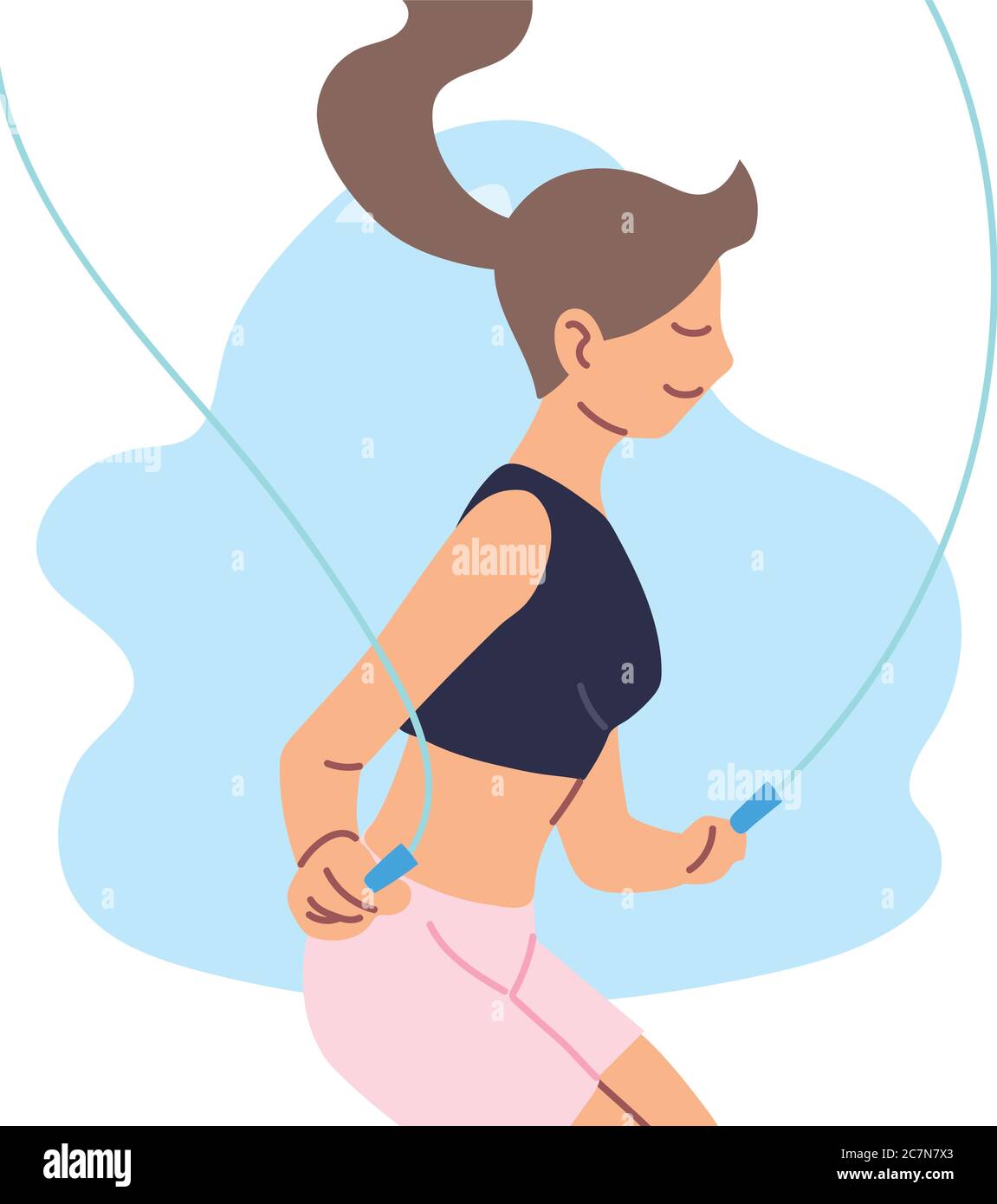 Woman avatar jumping design, Stay healthy sport and activity theme ...