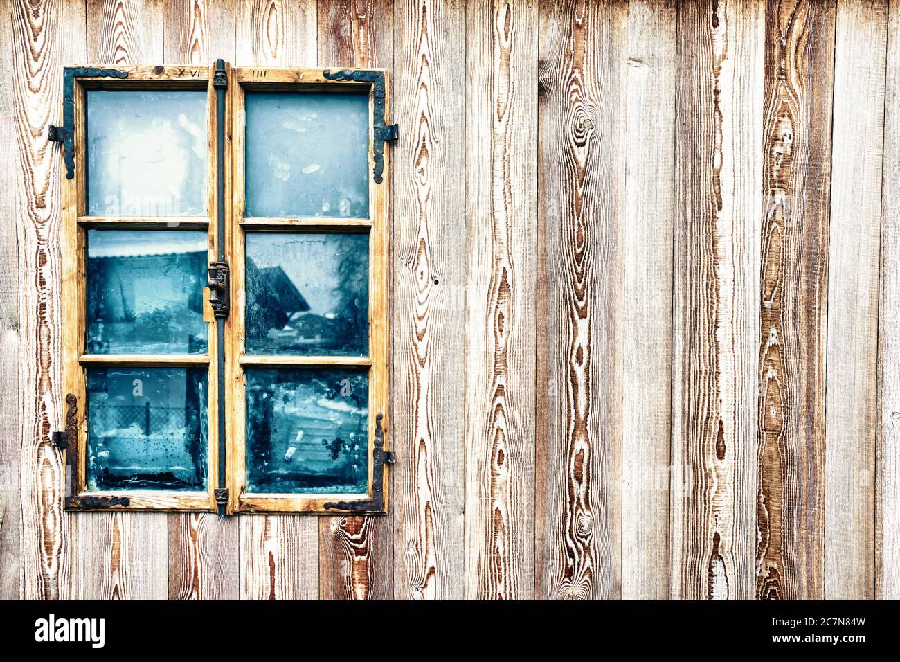 Old and aged wooden window with lines and patternes Stock Photo - Alamy