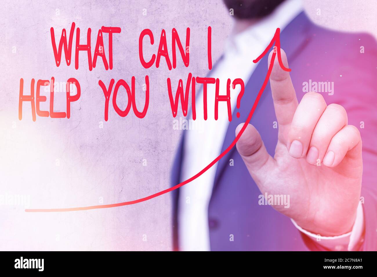 Word writing text What Can I Help You With Question. Business photo ...