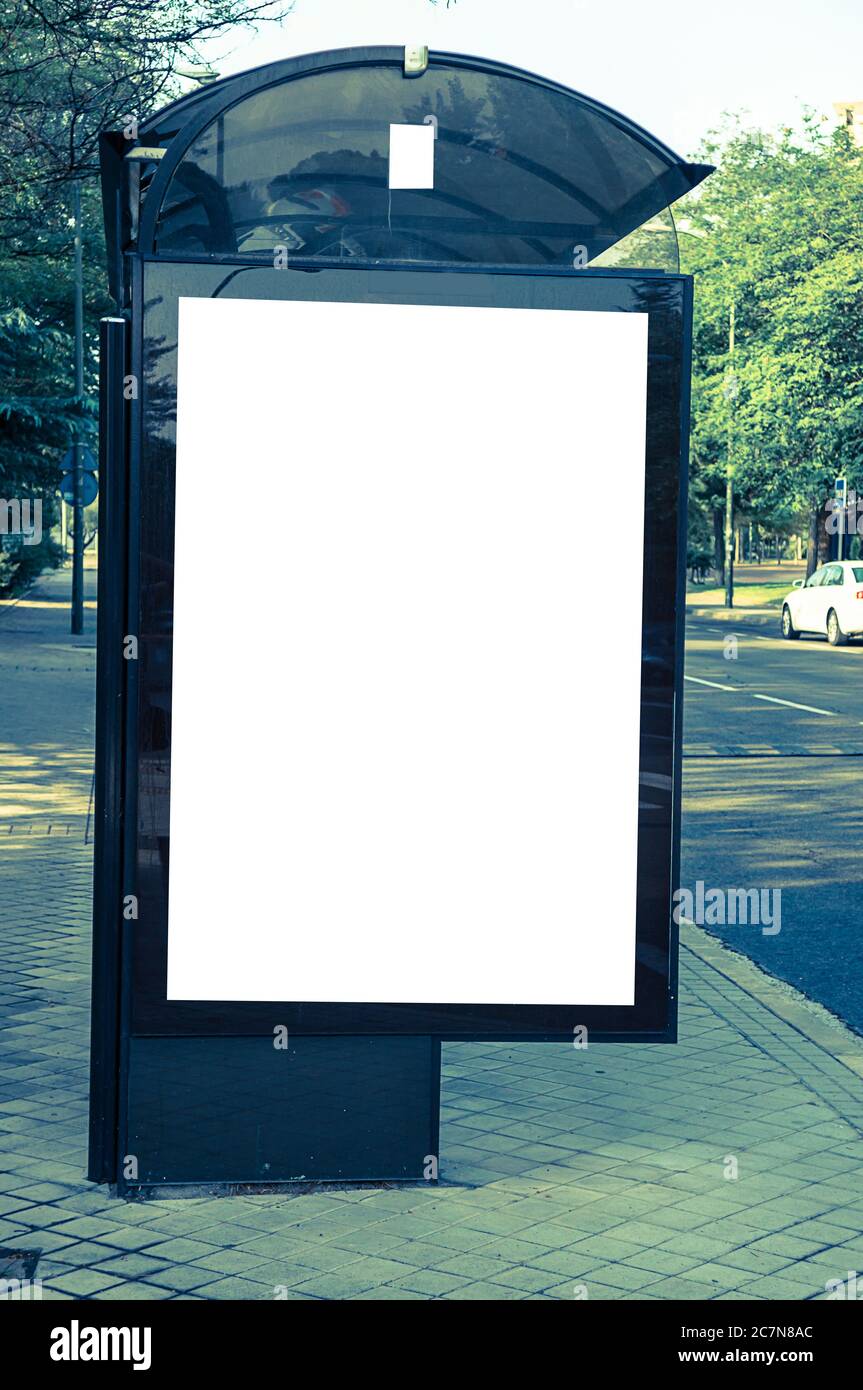 Blank modern advertising panel on the roadside Stock Photo - Alamy