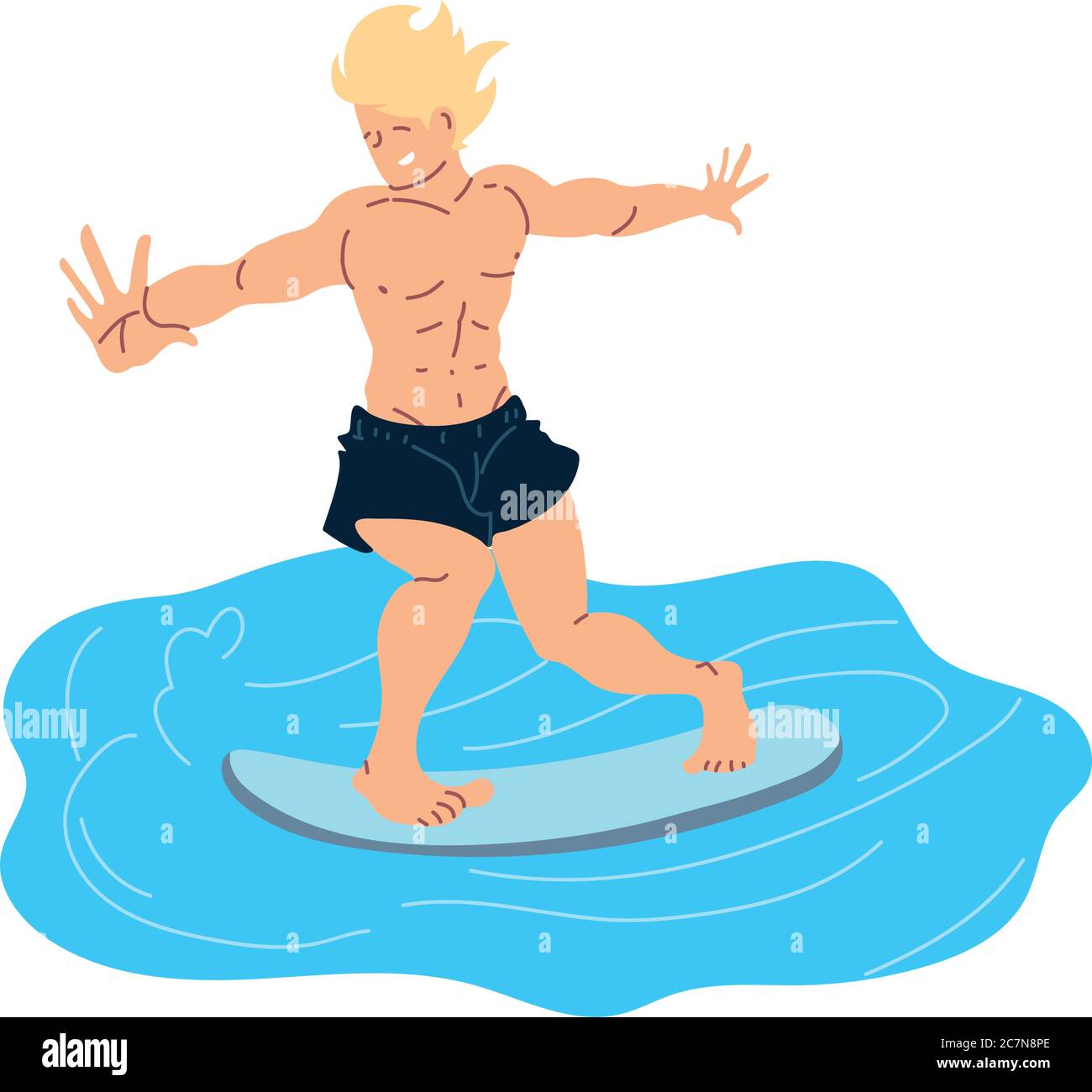Man avatar surfing on water design, Stay healthy sport and activity ...