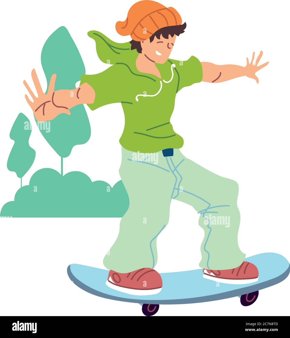 Man avatar skater at park design, Stay healthy sport and activity theme ...