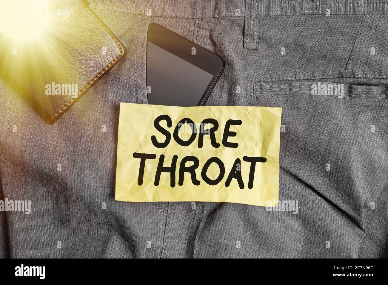 Writing note showing Sore Throat. Business concept for Inflammation ot ...