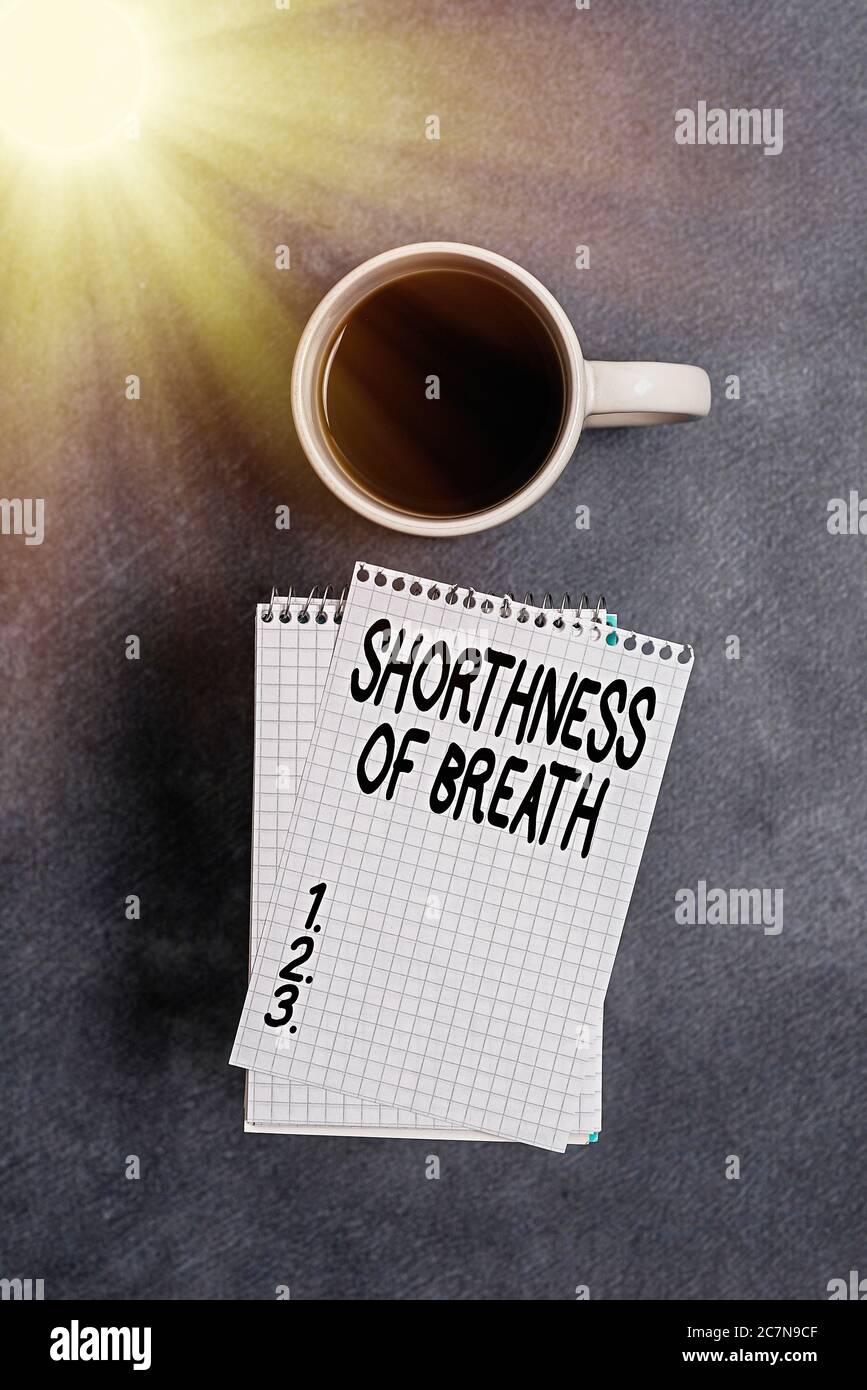 Conceptual hand writing showing Shorthness Of Breath. Concept meaning ...
