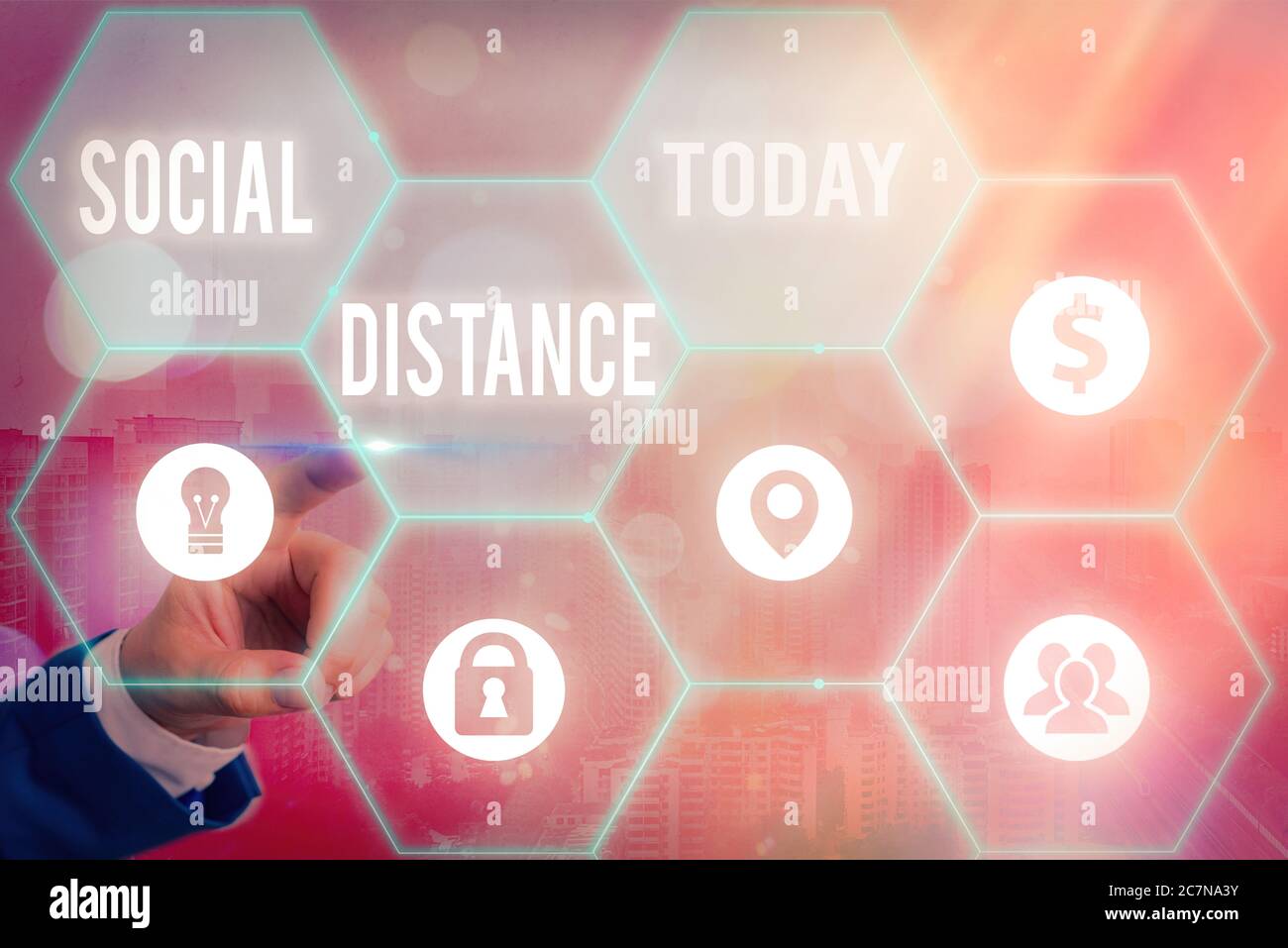 Text sign showing Social Distance. Business photo text degree of ...