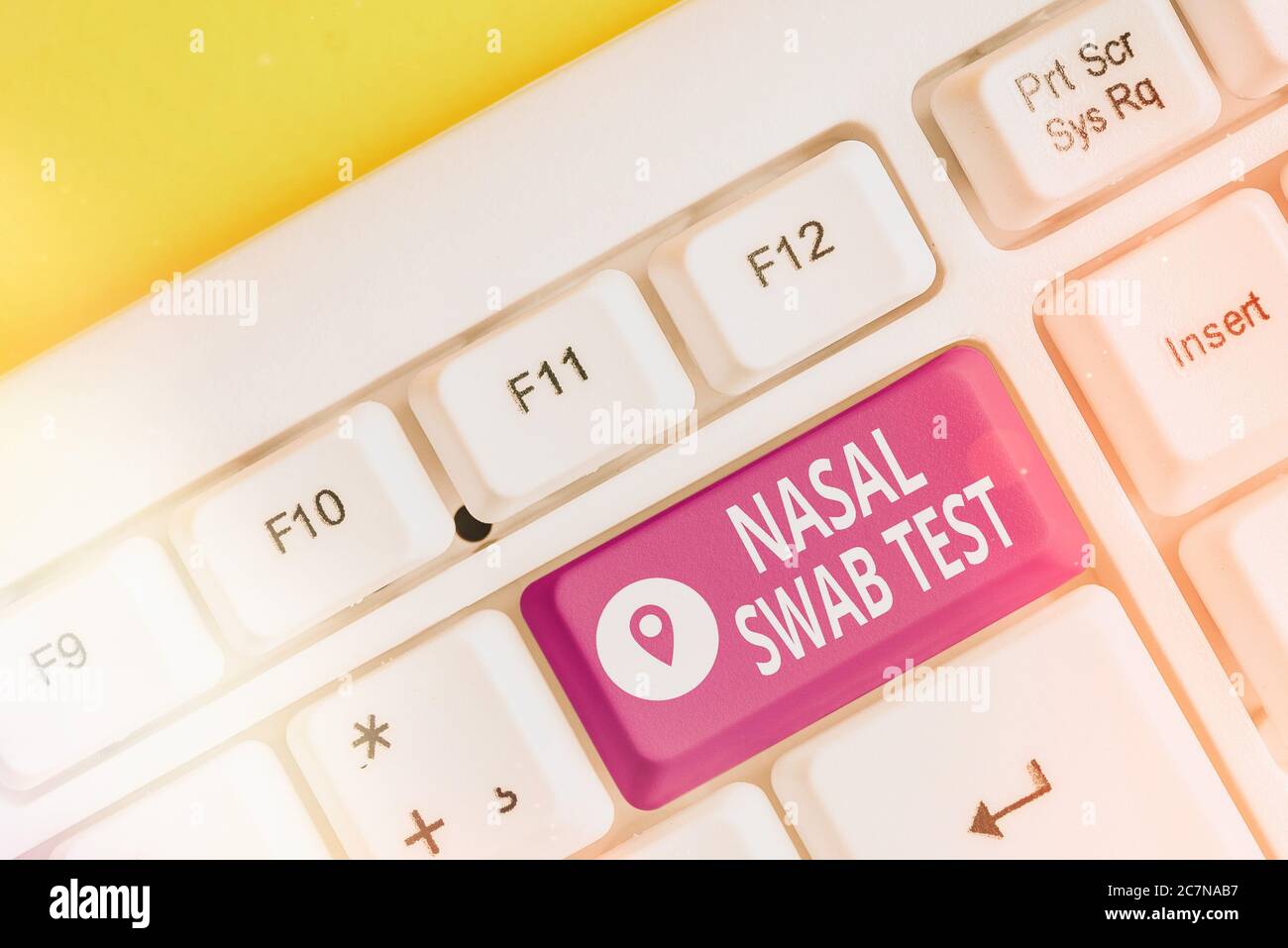 Text sign showing Nasal Swab Test. Business photo text diagnosing an ...