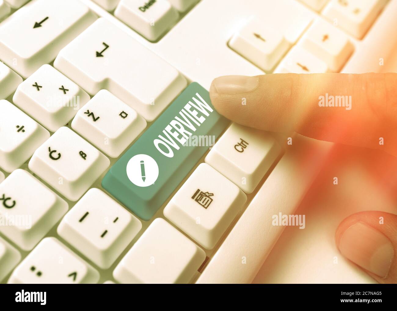 Conceptual hand writing showing Overview. Concept meaning description ...