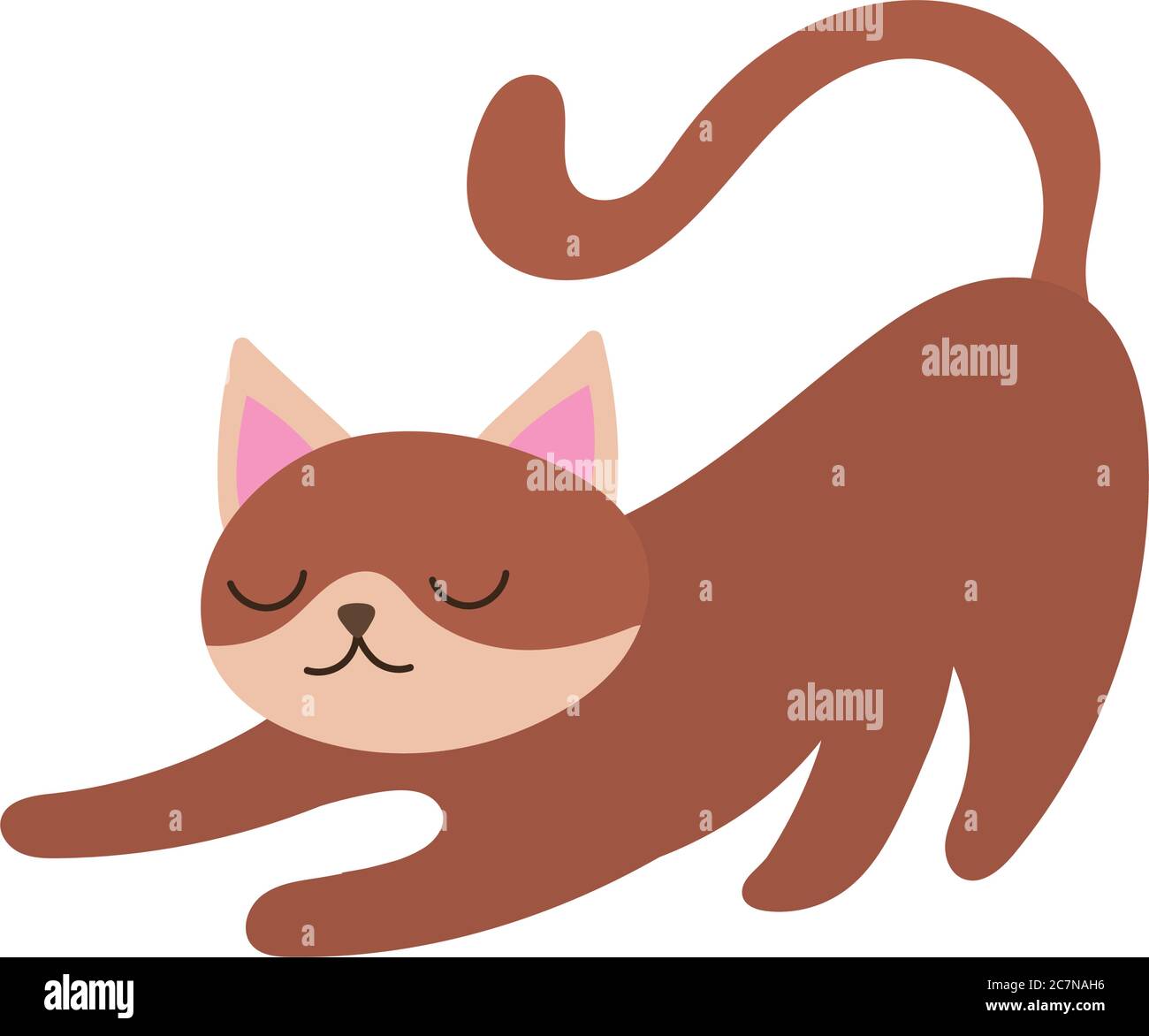 cute little cat pet hand draw style icon vector illustration design ...