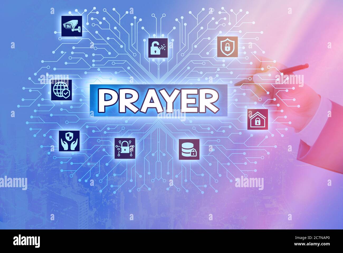 Writing note showing Prayer. Business concept for solemn request for ...