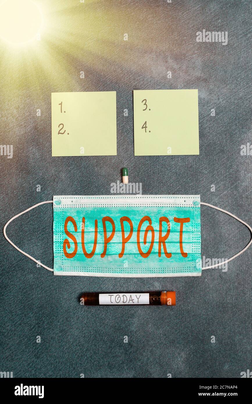 Conceptual hand writing showing Support. Concept meaning maintain ...