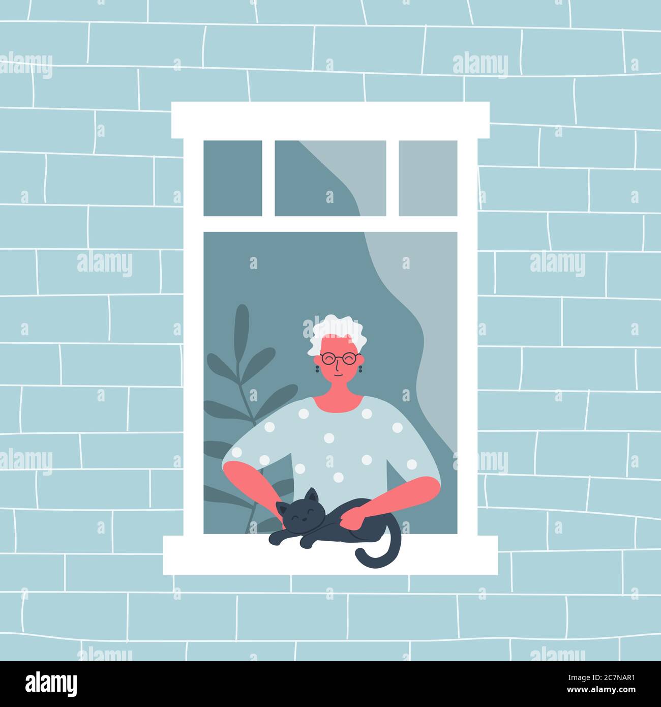 Side view of an old woman Stock Vector Images - Alamy