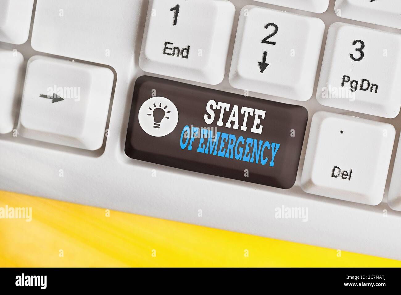 Text sign showing State Of Emergency. Business photo text acknowledging ...