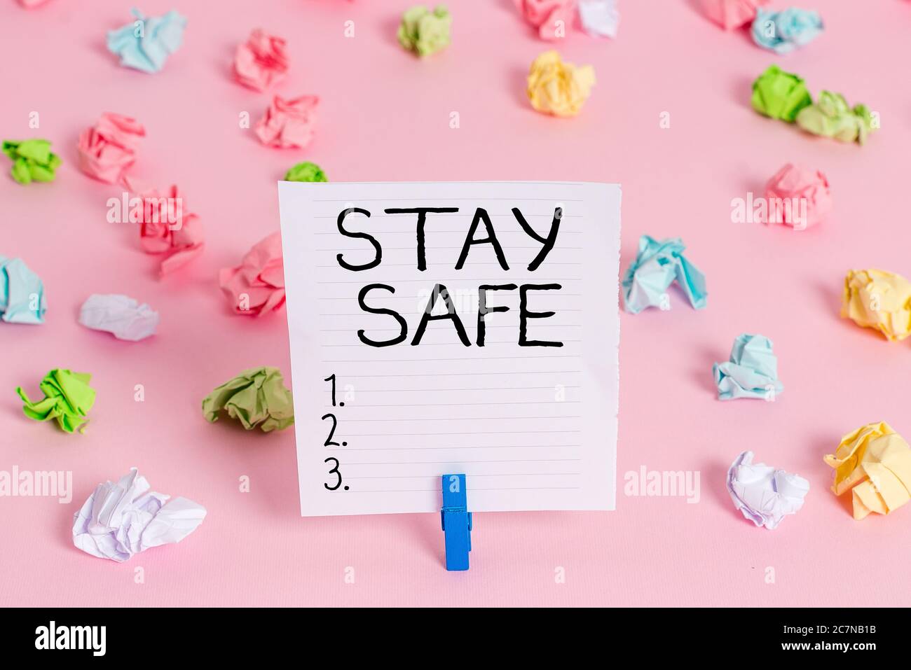 Conceptual hand writing showing Stay Safe. Concept meaning secure from ...