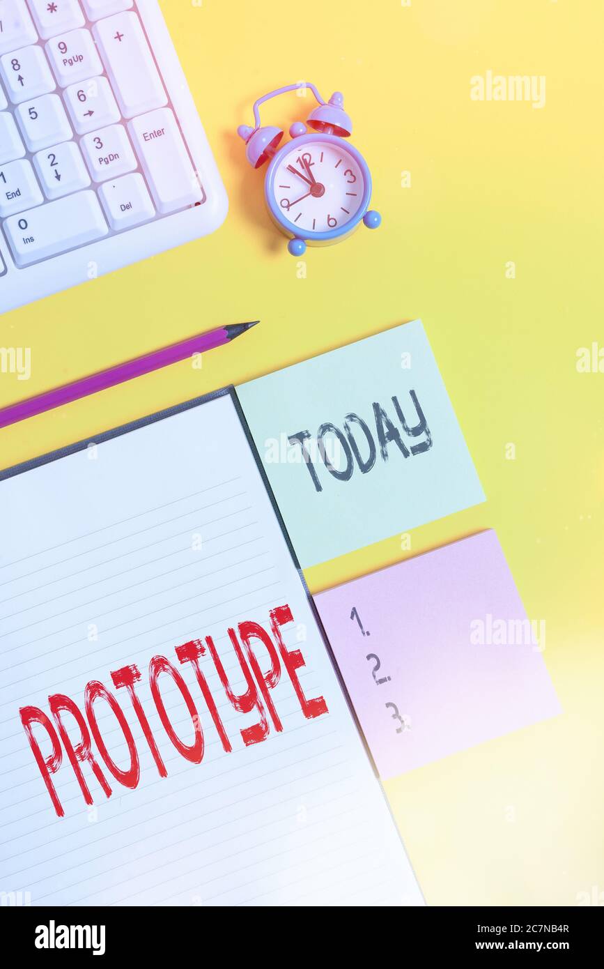 Handwriting text writing Prototype. Conceptual photo a preliminary ...