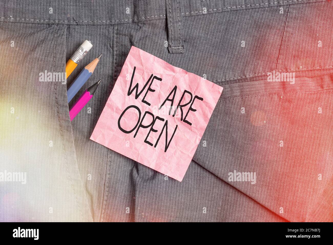 Text sign showing We Are Open. Business photo text no enclosing or ...