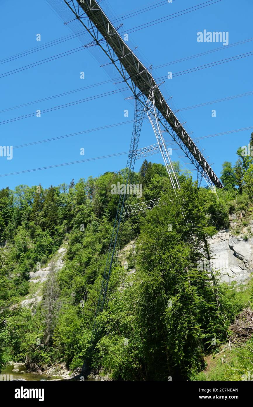 Bridge on St. Galler bridge hiking trail, Fachwerkbrücke Haggen-Stein ...