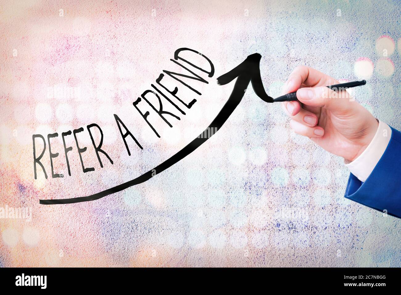 Word writing text Refer A Friend. Business photo showcasing direct ...