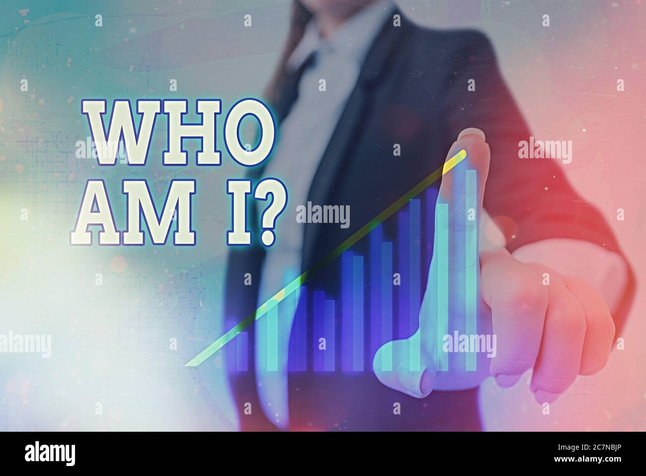 Text sign showing Who Am I Question. Business photo showcasing asking ...