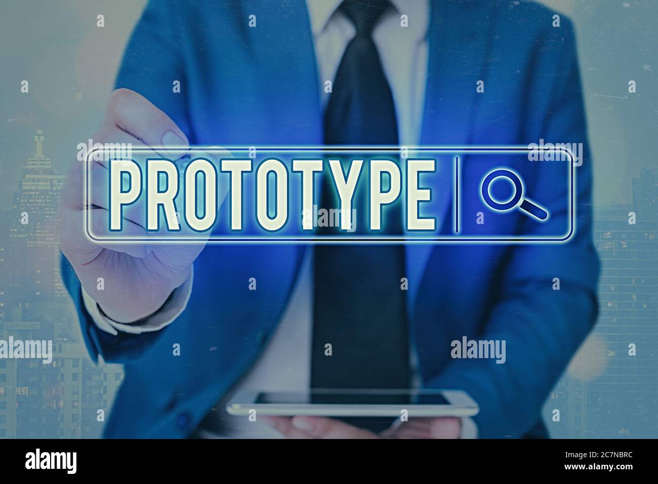 Writing note showing Prototype. Business concept for a preliminary ...