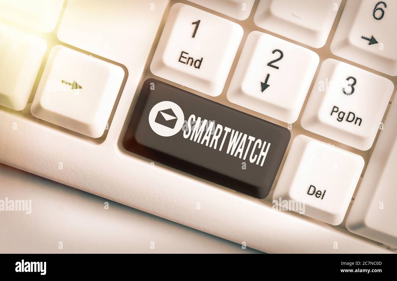 Word writing text Smartwatch. Business photo showcasing a touchscreen ...