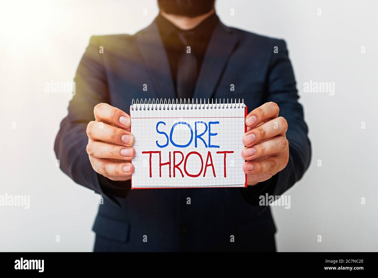 Handwriting text writing Sore Throat. Conceptual photo Inflammation ot ...