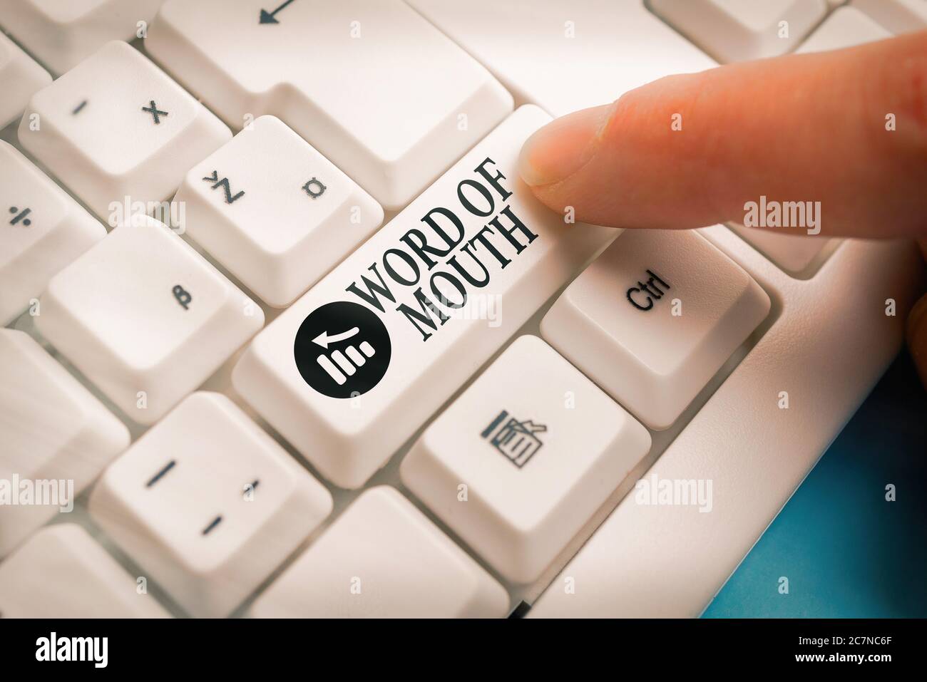 Conceptual hand writing showing Word Of Mouth. Concept meaning ...