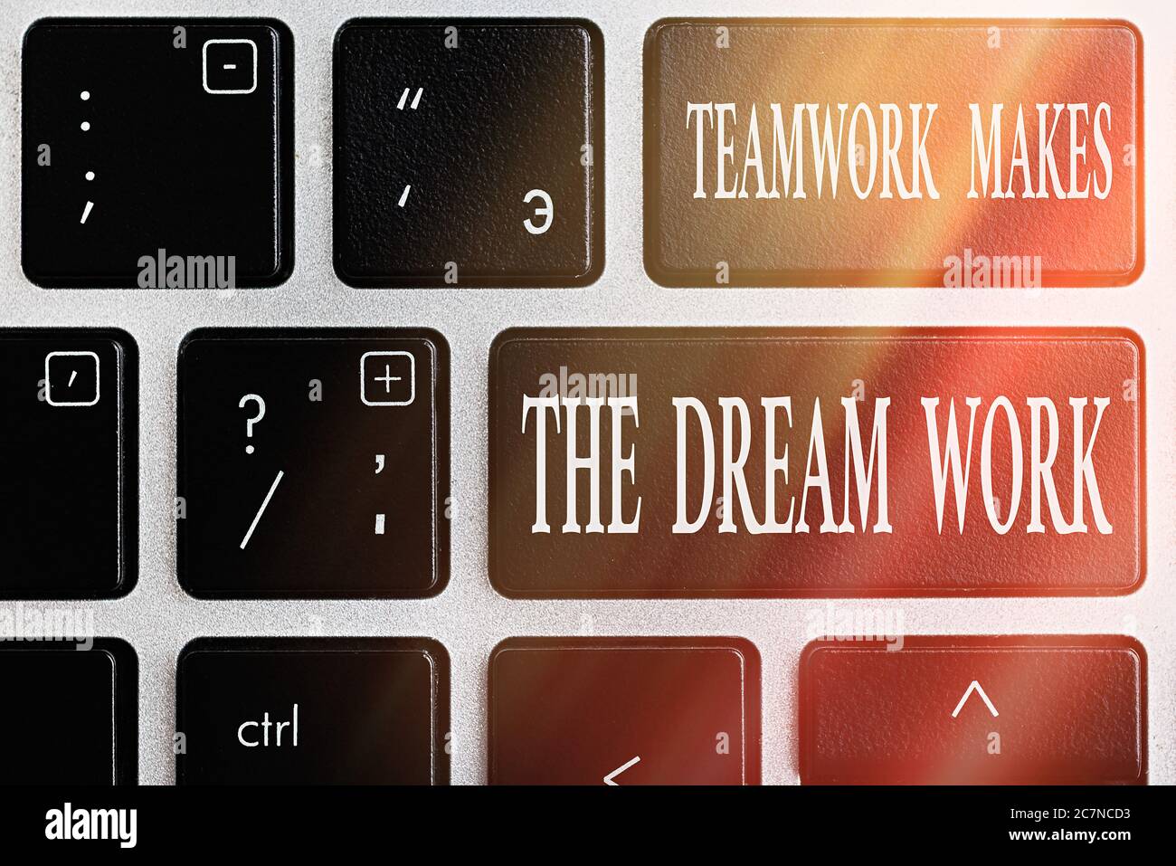 Text sign showing Teamwork Makes The Dream Work. Business photo ...