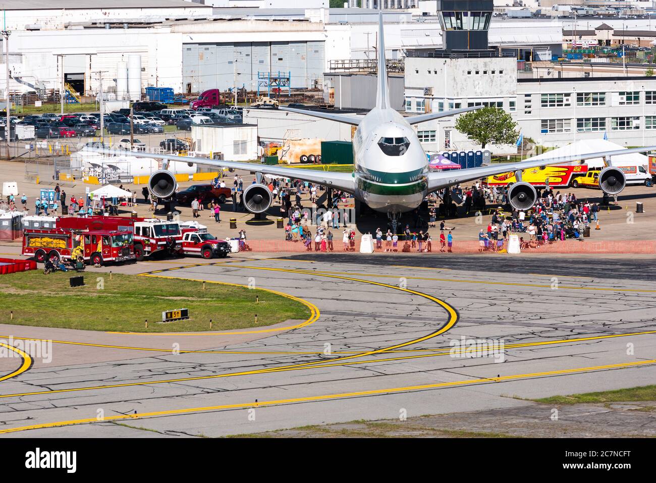 View from above, looking down at the crowd at the Rhode Island National ...