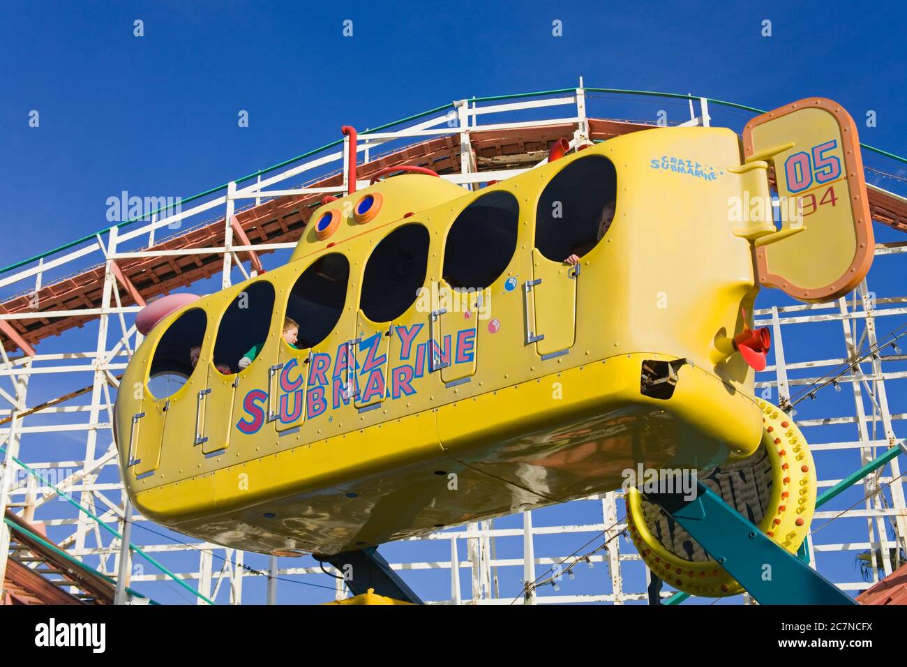 Amusement ride in Belmont Park, Mission Beach, San Diego, California ...
