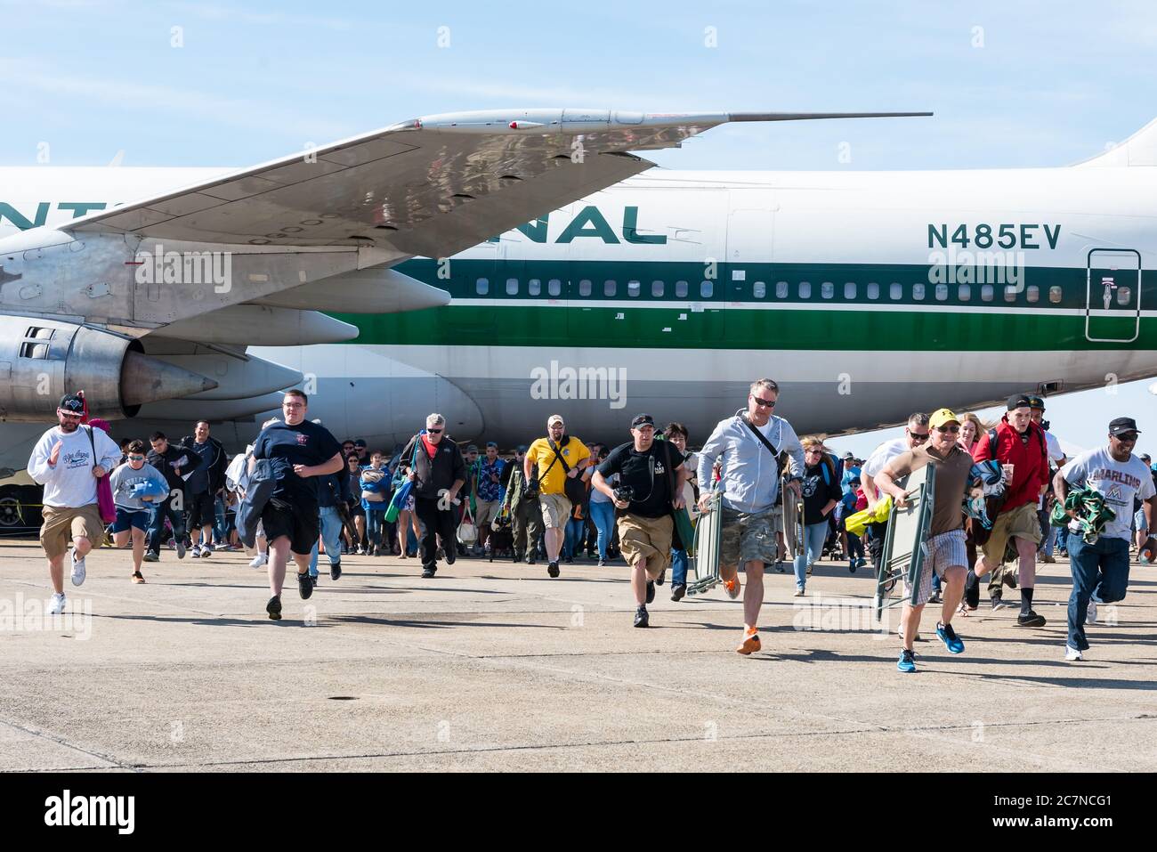Crowd of spectators running to claim their viewing spot at the Rhode ...