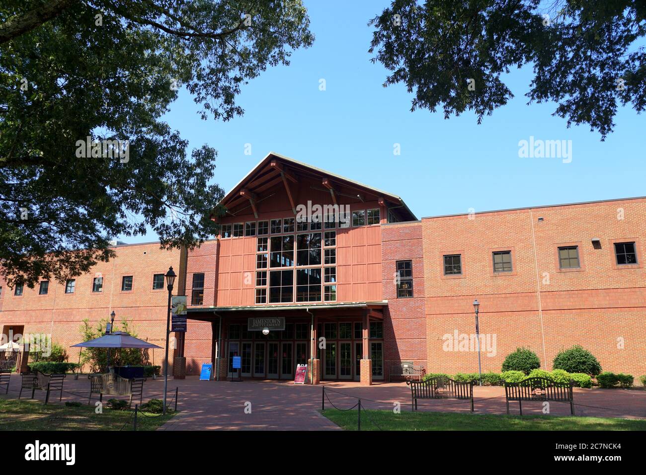 Virginia, U.S.A - July 1, 2020 - The front entrance into Jamestown ...