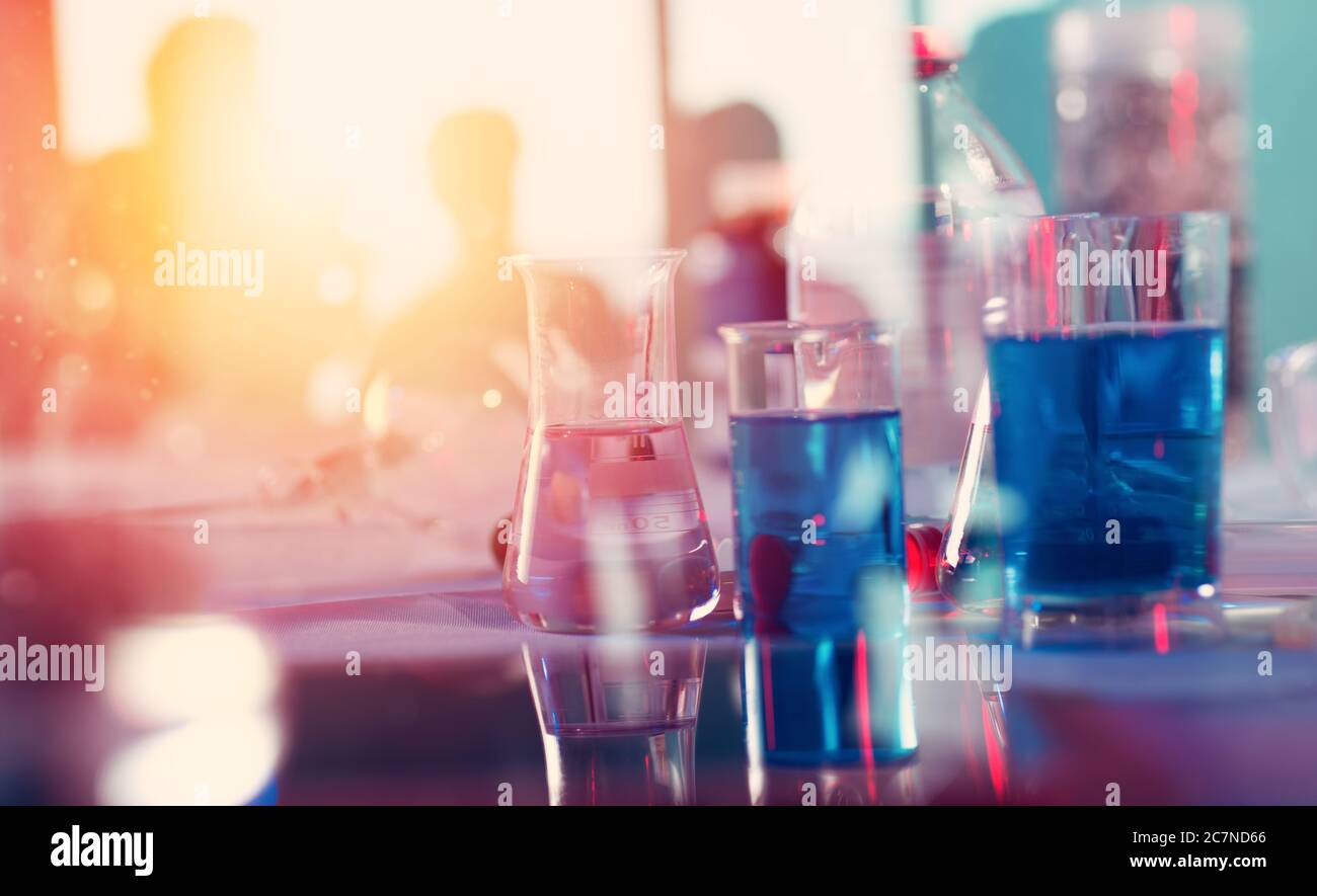 Medical science laboratory. Concept of virus and bacteria research ...