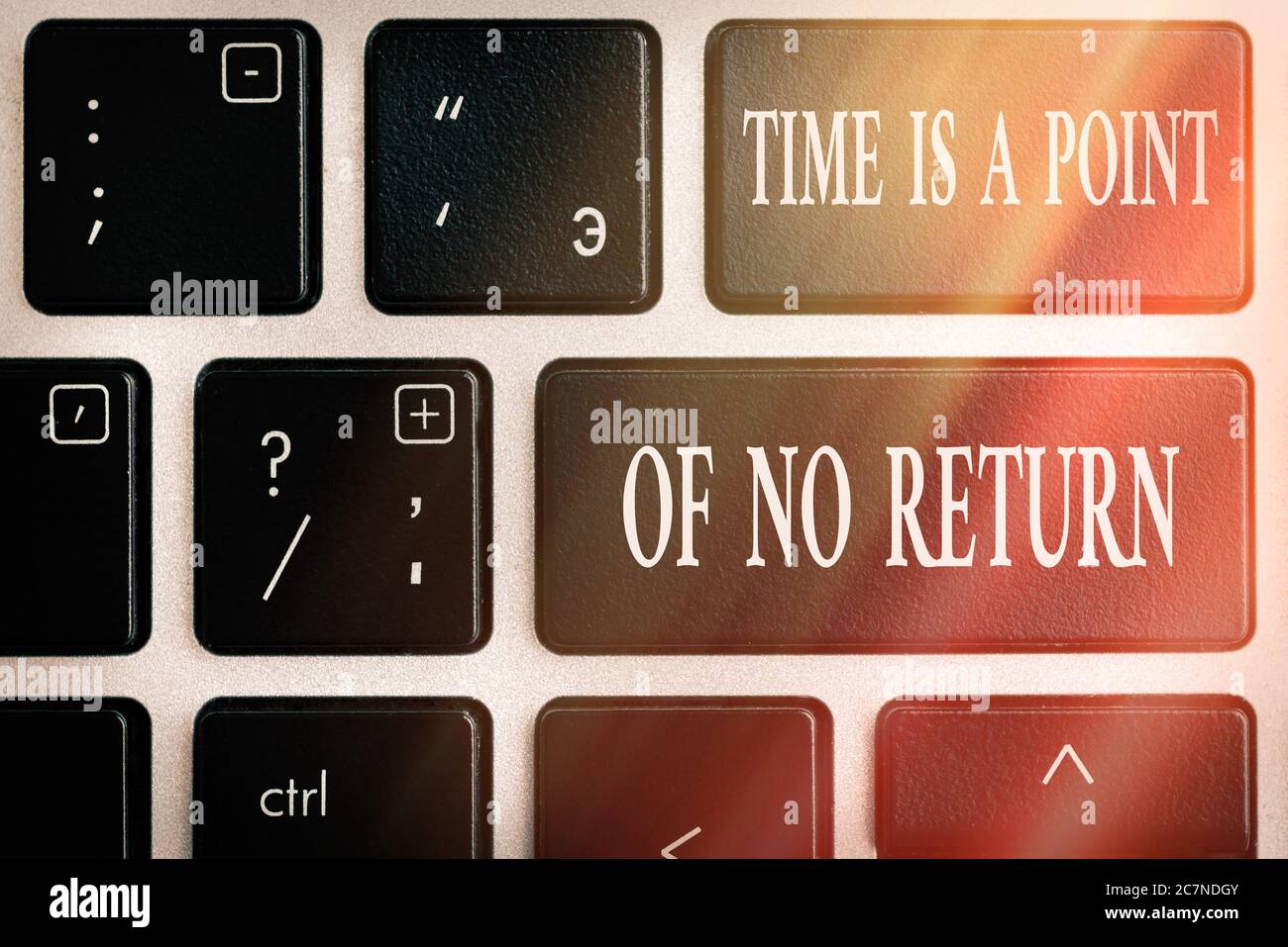 Text sign showing Time Is A Point Of No Return. Business photo ...