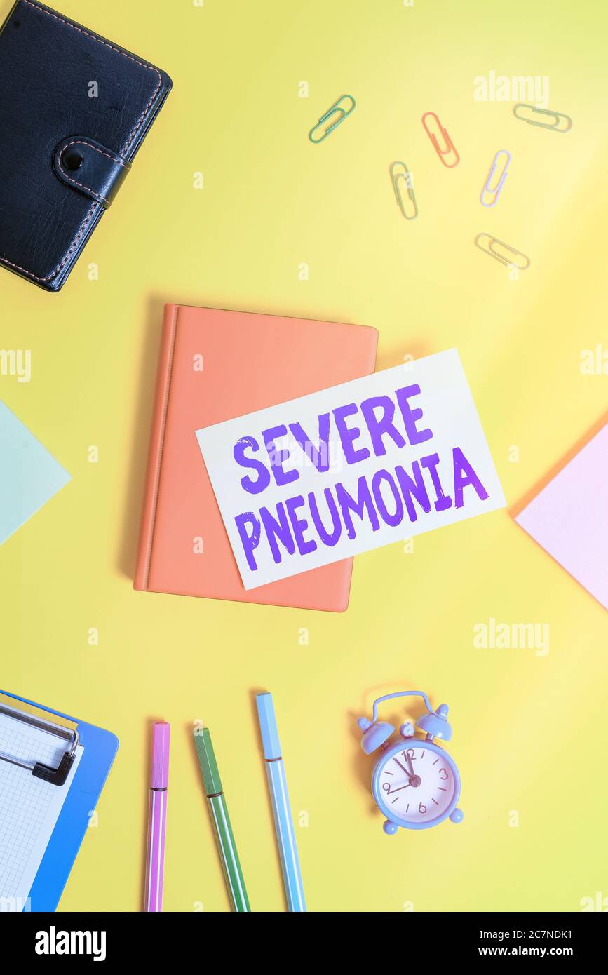 Text sign showing Severe Pneumonia. Business photo text acute disease ...