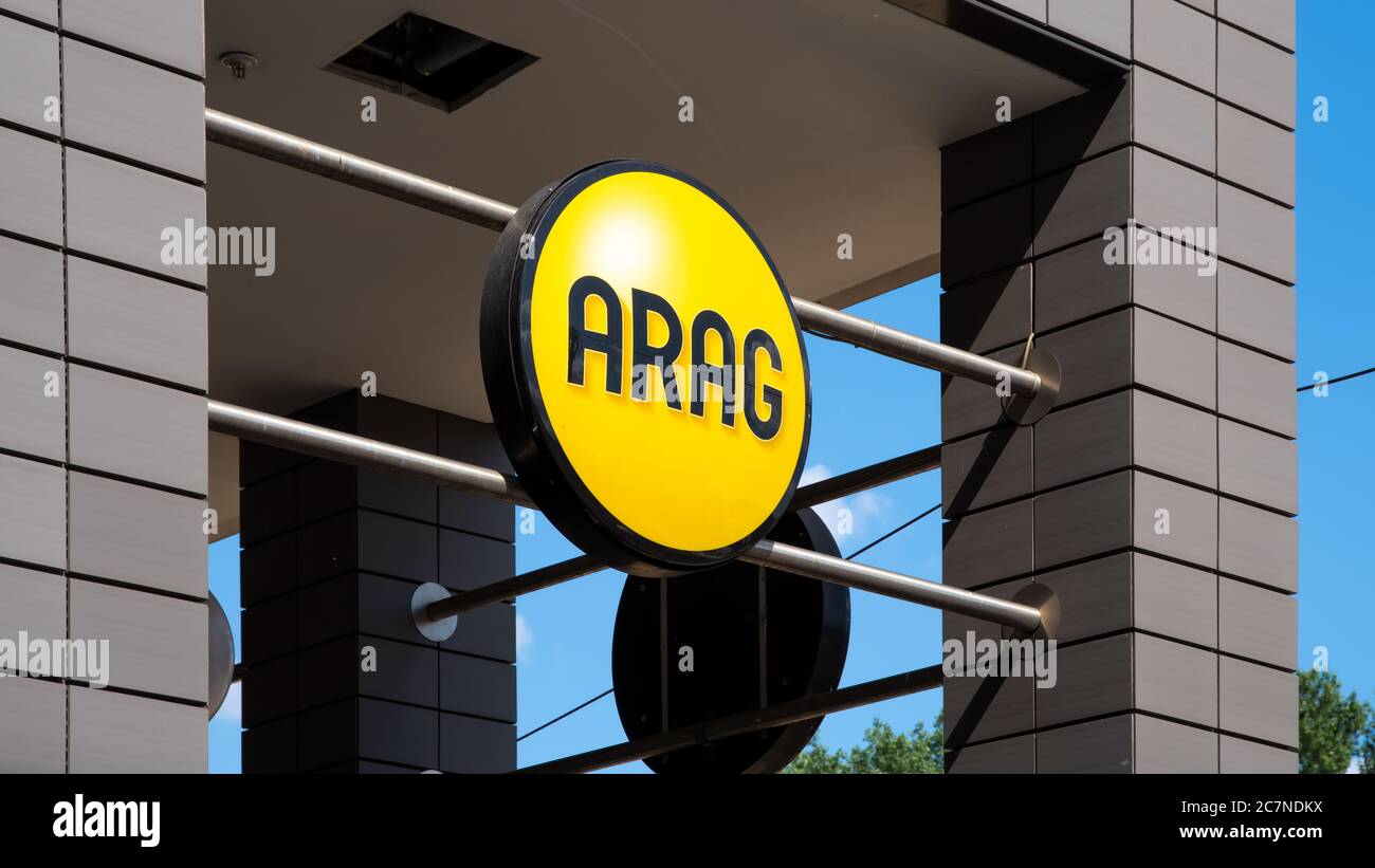 Berlin, Germany -06/14/2020: Sign of Arag SE, European insurance group ...