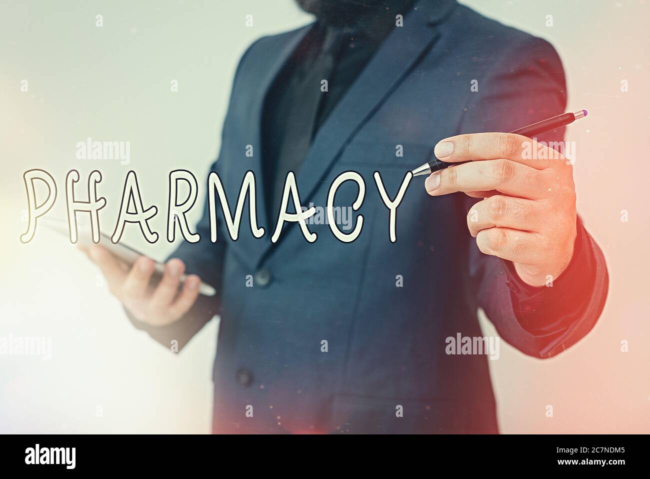 Handwriting text writing Pharmacy. Conceptual photo the practice of ...