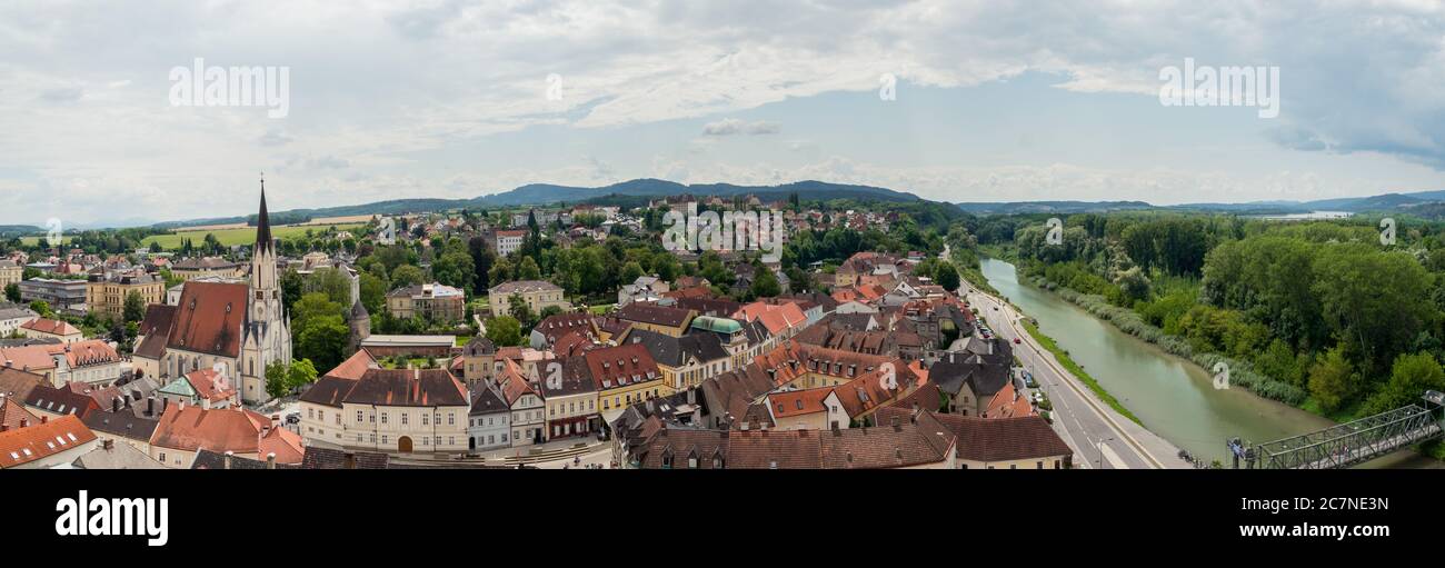 Beautiful panoramic of Melk town Stock Photo - Alamy