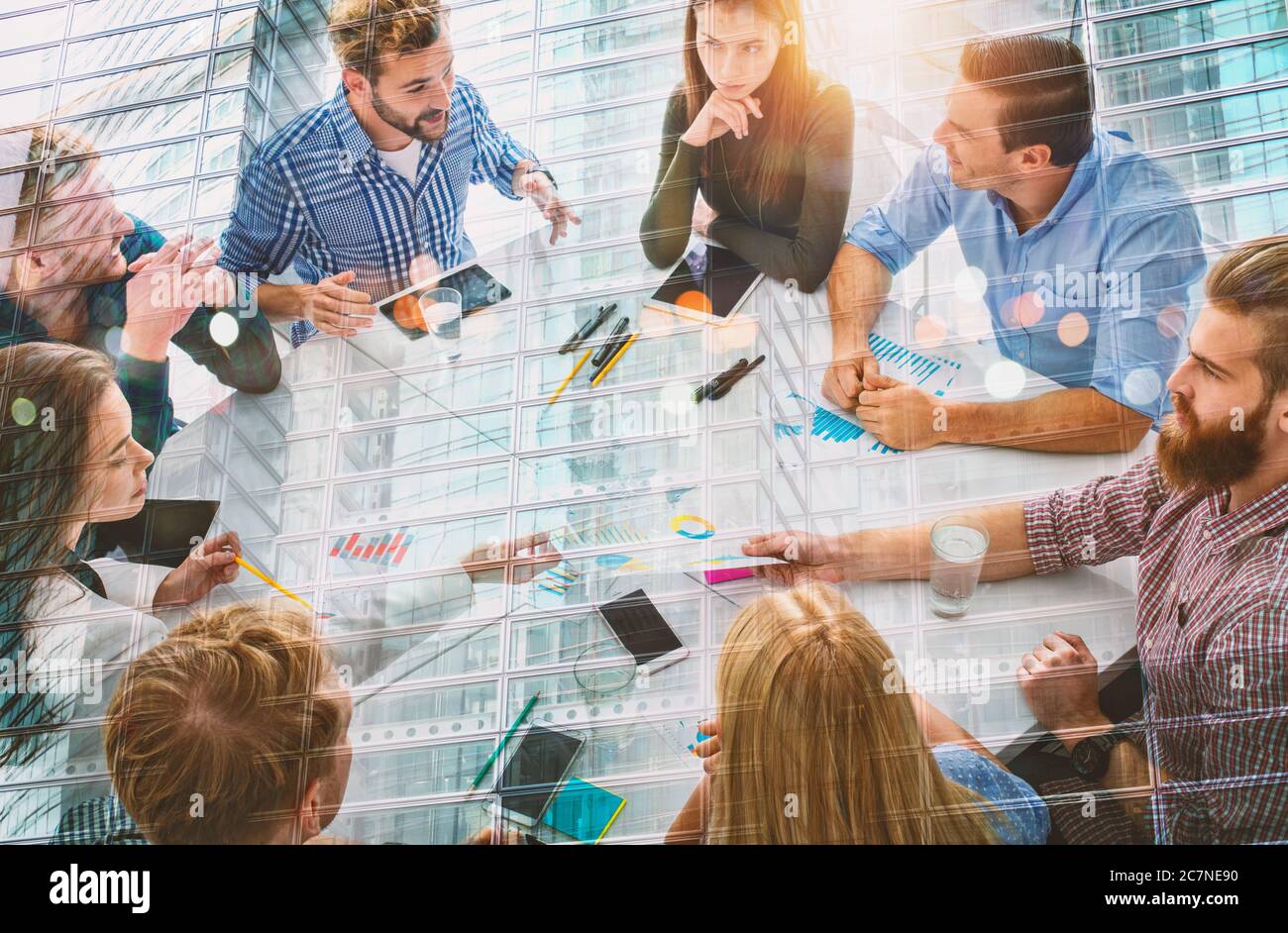 Business people that work together in office. Concept of teamwork and ...