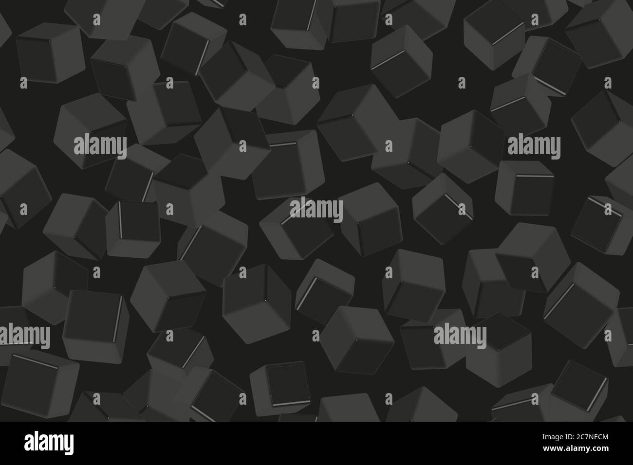 Black Cubes Seamless Pattern on Black Background Stock Vector Image ...