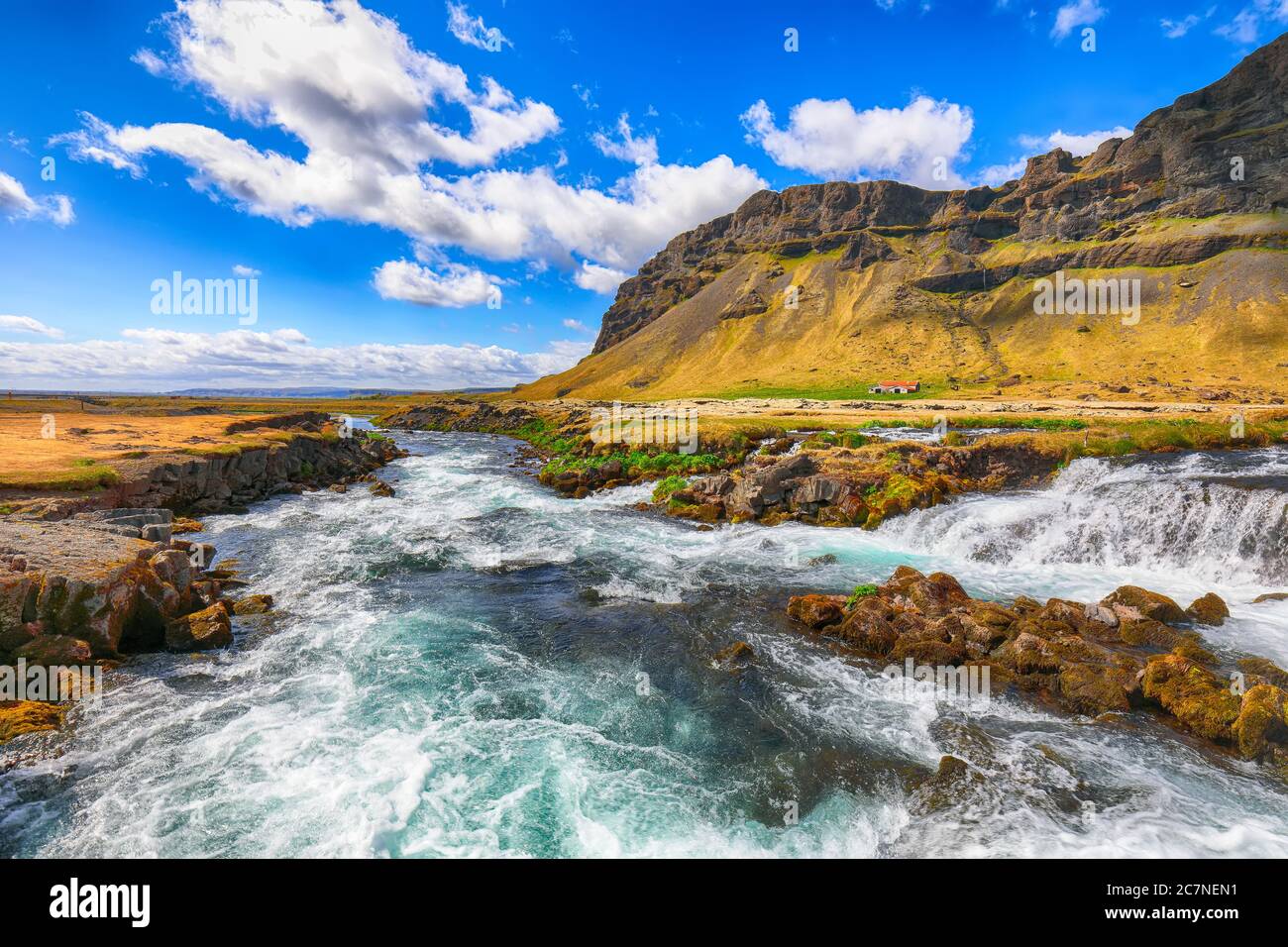 Fossalar, one of the gems of Skaftarhreppur. Small waterfall near ...