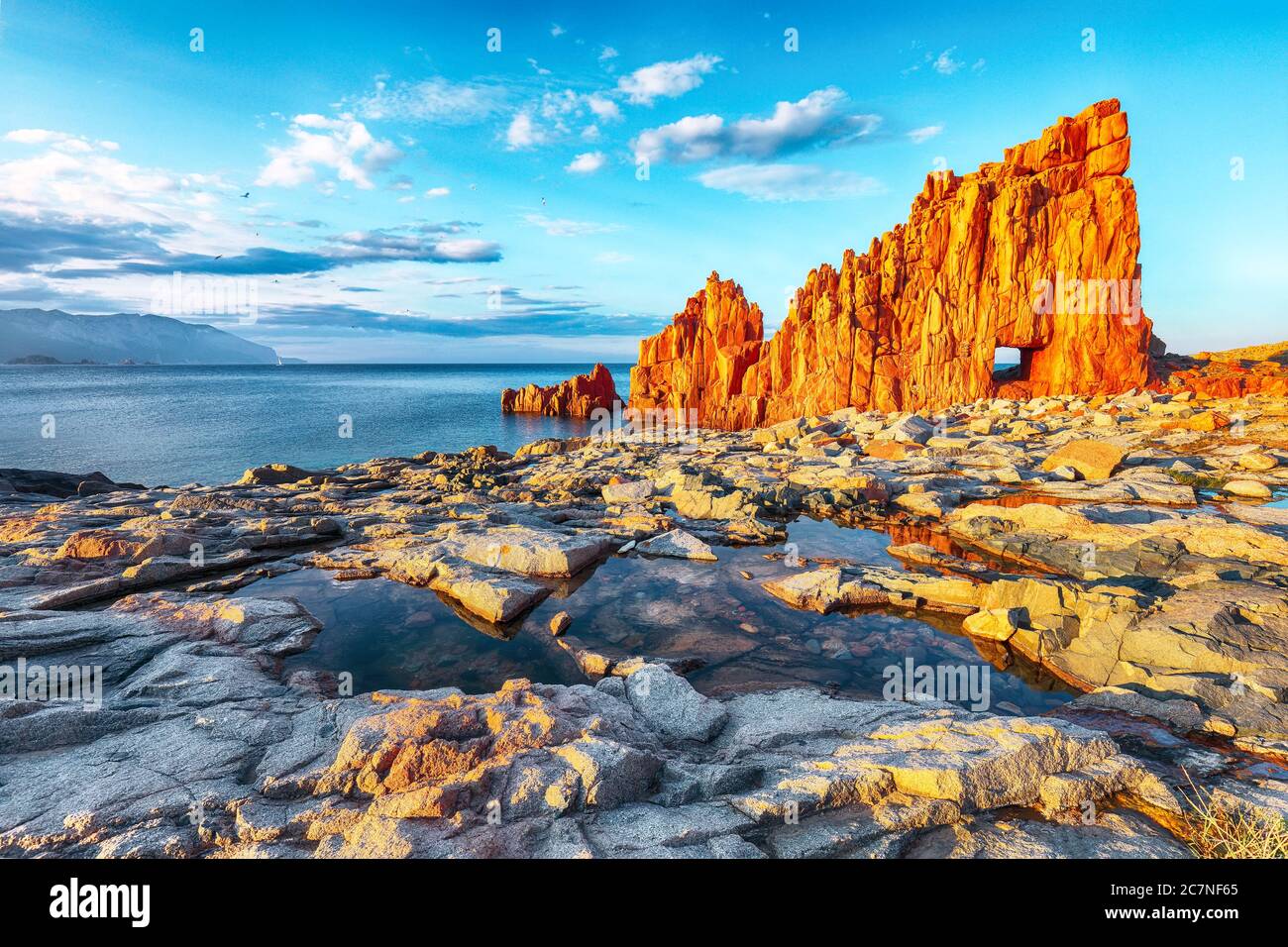 Awesome sunset view of Red Rocks (called "Rocce Rosse") in Arbatax ...