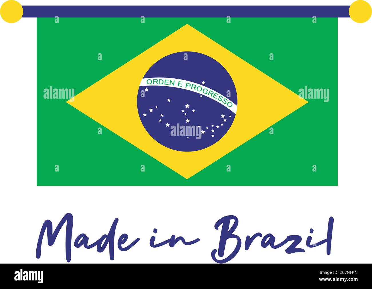 made in brazil banner with flag hanging vector illustration design ...