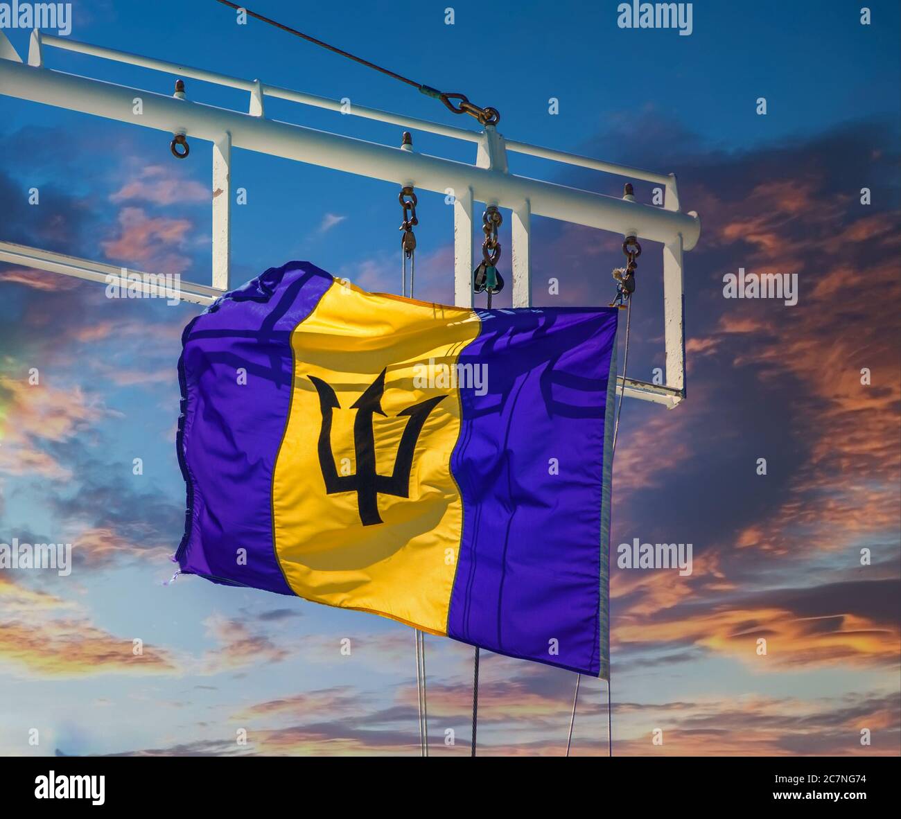 Barbados flag on ship hi-res stock photography and images - Alamy